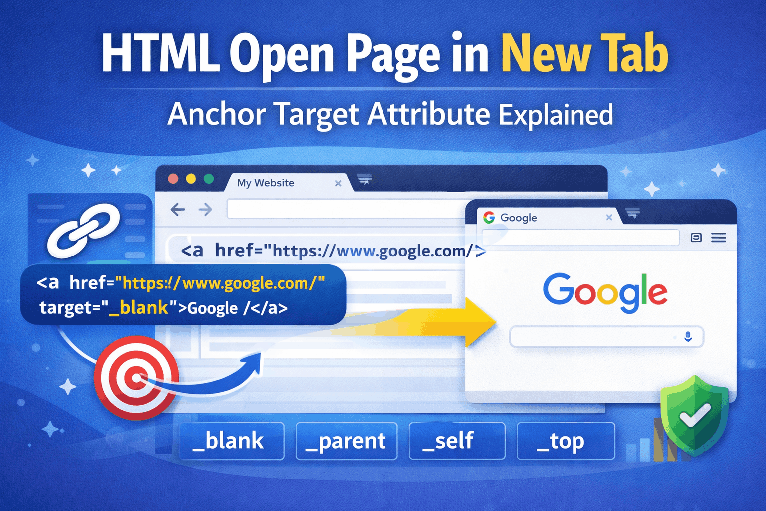 HTML Open Page in New Tab – Anchor Target Attribute Explained