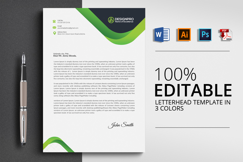 20 Letterhead Templates In PSD MS Word