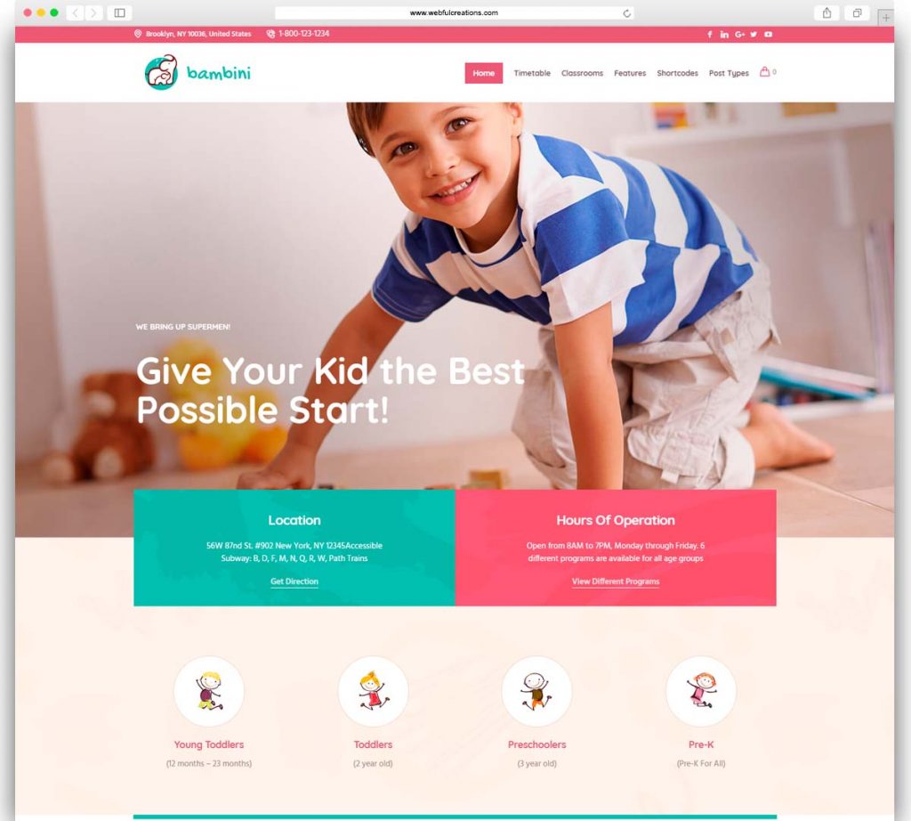 Best Kindergarten WordPress Themes – Webful Creations Vision