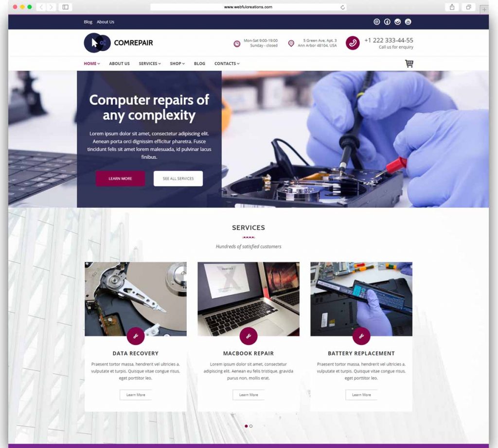 15+ Best Computer Repair WordPress Themes – Webful Creations Vision