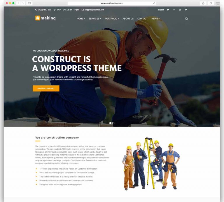Best Construction WordPress themes – Webful Creations