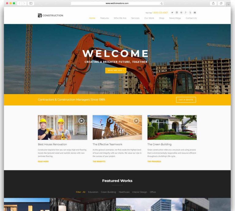 Best Construction WordPress themes – Webful Creations