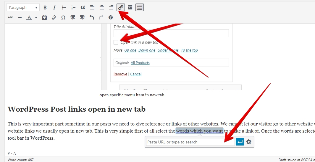 Open a WordPress Menu item and WordPress post link in new tab - Webful ...