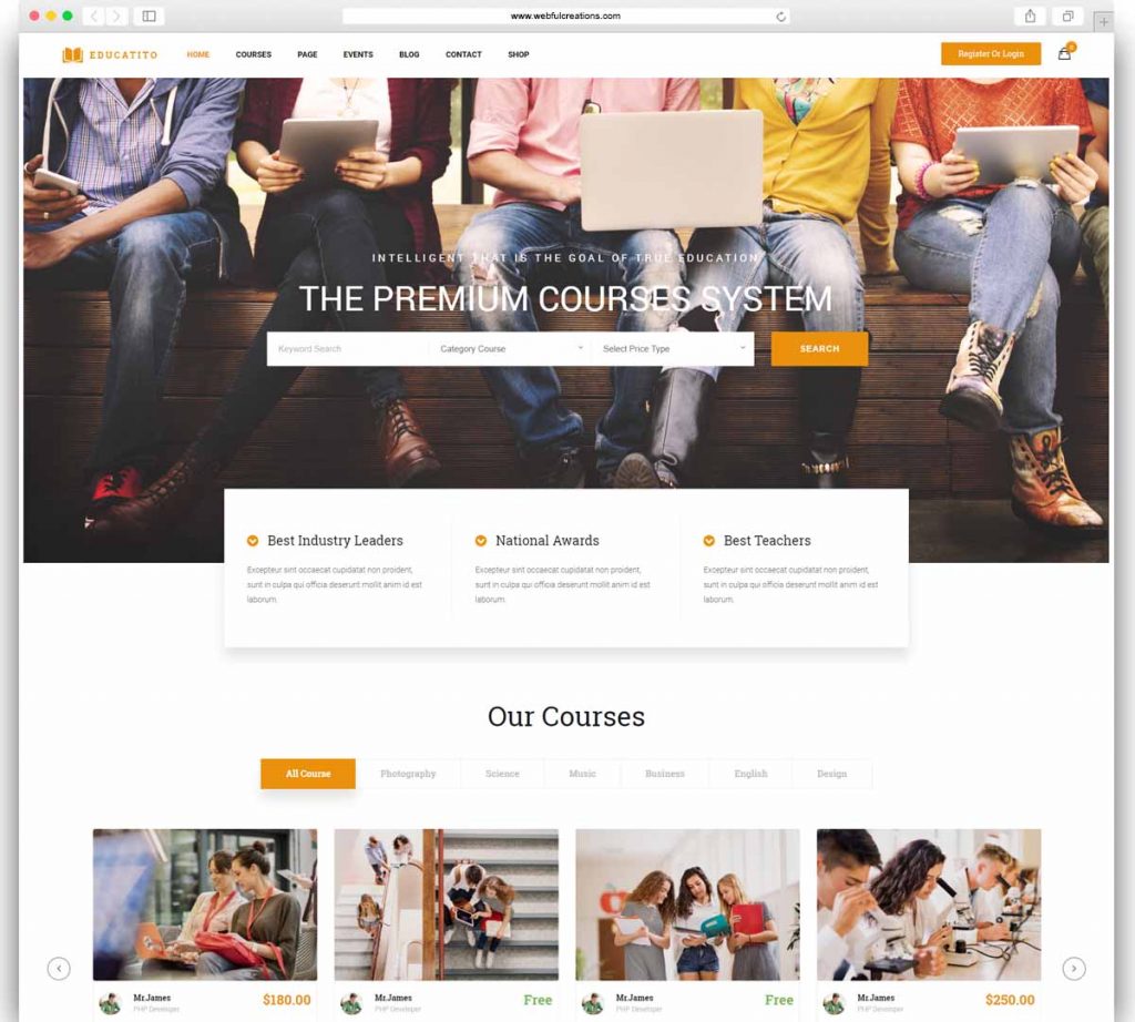 60+ Best Education WordPress Themes 2024 – Webful Creations Vision