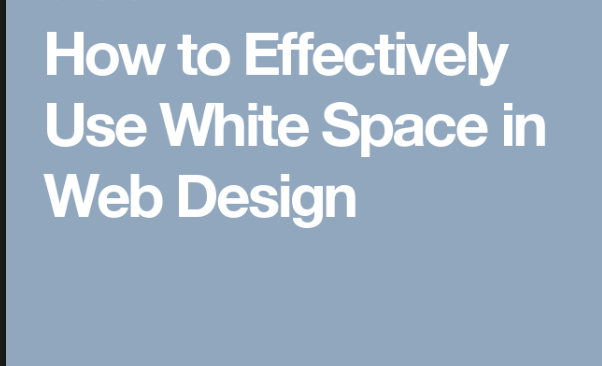 How to Use White Space Effectively in Web Design - Webful Creations Vision
