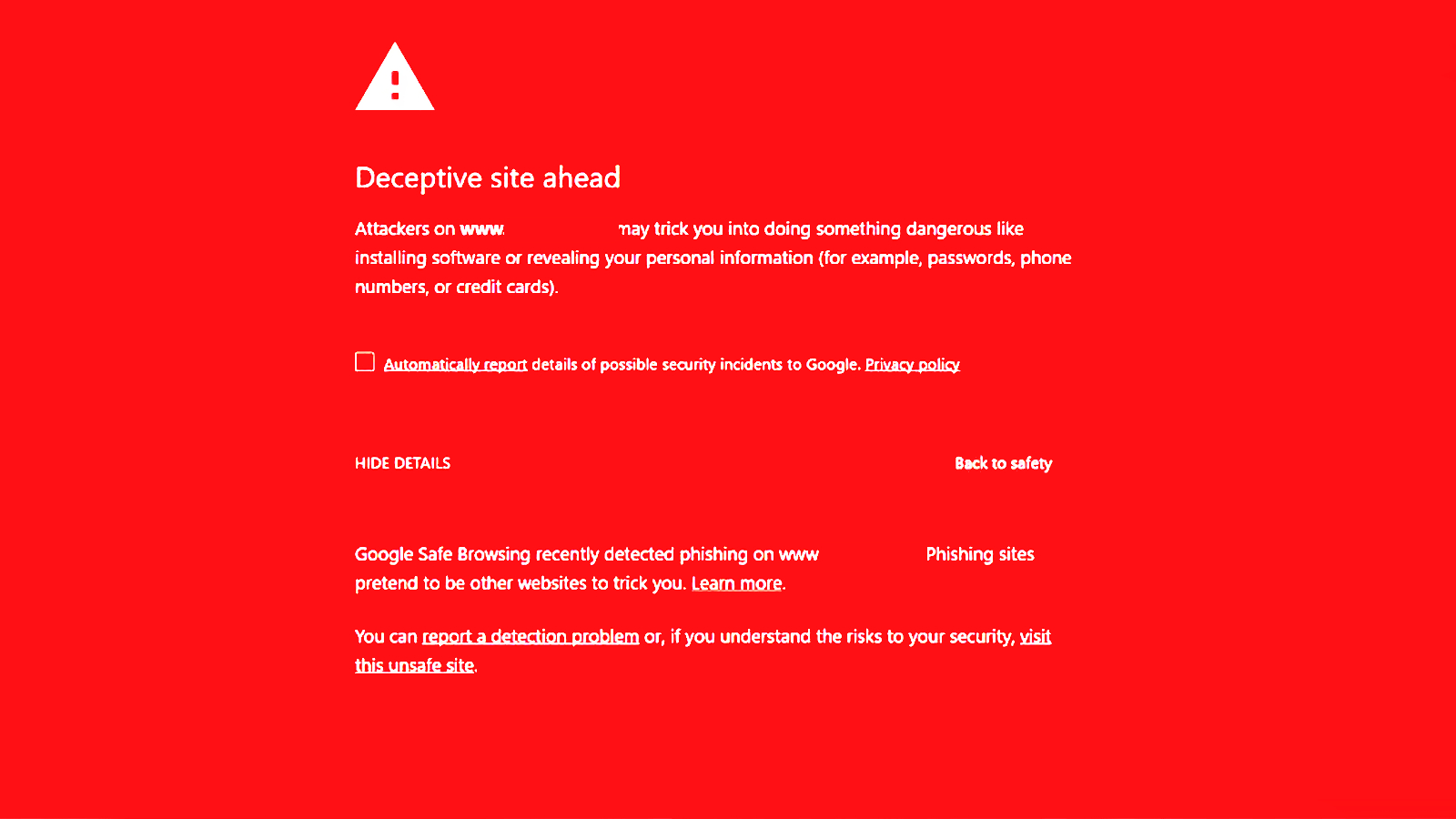 How To Remove ‘Deceptive Site Ahead’ Warning?
