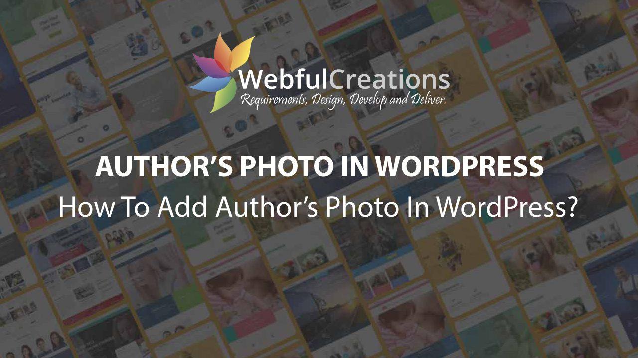 How To Add Author's Photo In WordPress? - Webful Creations Vision