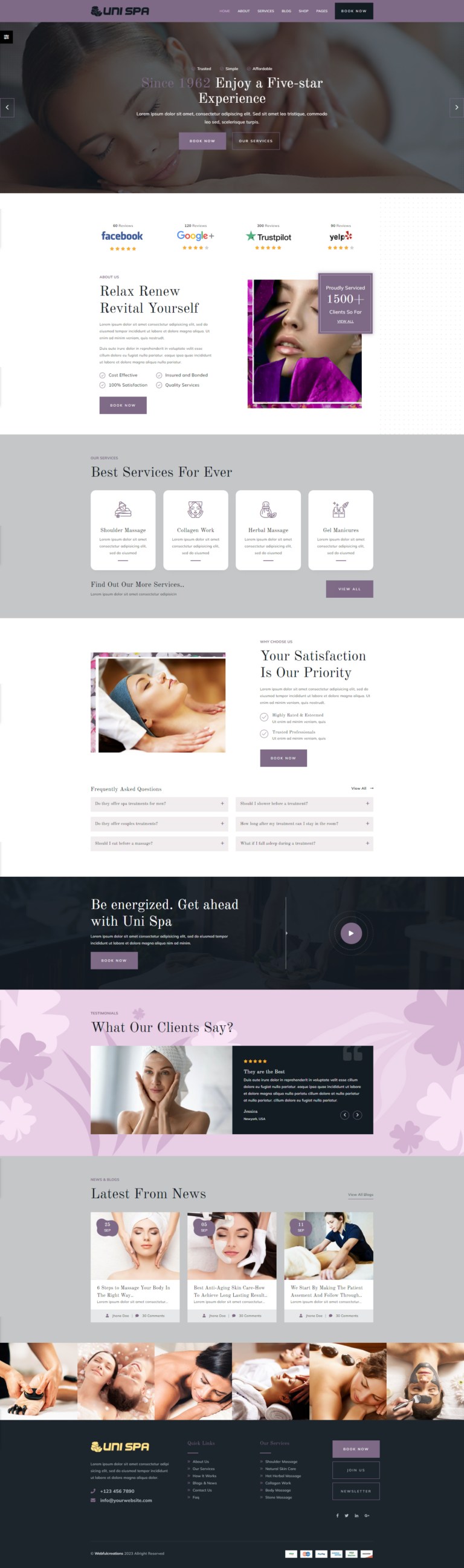 Uni Spa - Beauty & Spa HTML Template - Webful Creations Vision