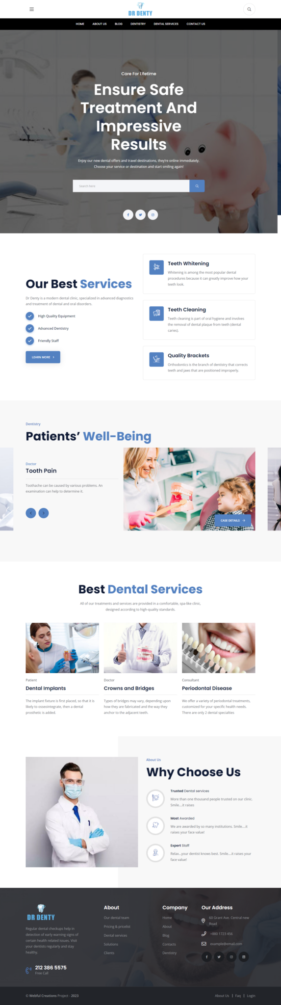 Dr Denty - Dentist & Medical HTML Template - Webful Creations Vision