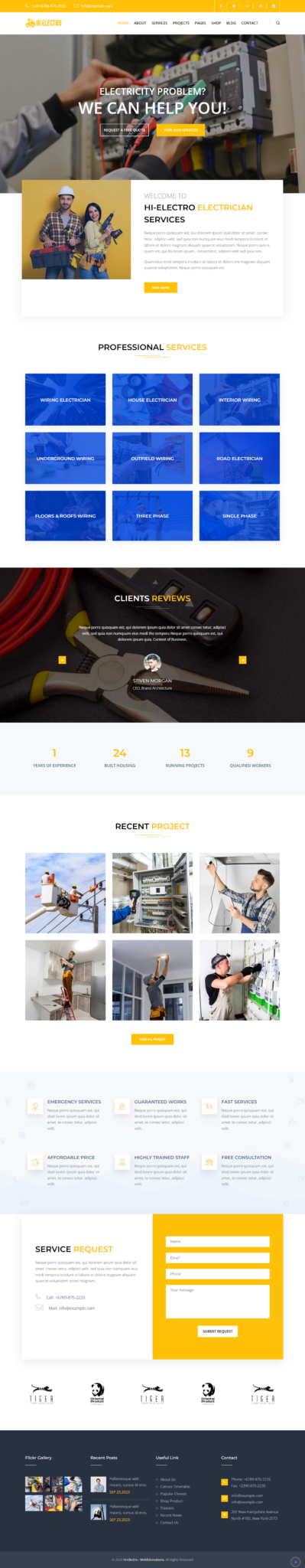 Hi-Electro - Electrician & Wiring HTML5 Template - Webful Creations Vision