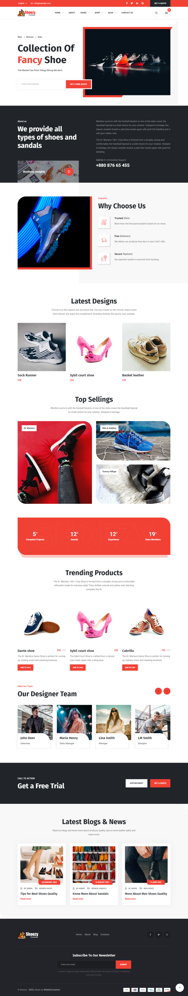 Shoezy Footwear - Shoes HTML Template - Webful Creations Vision