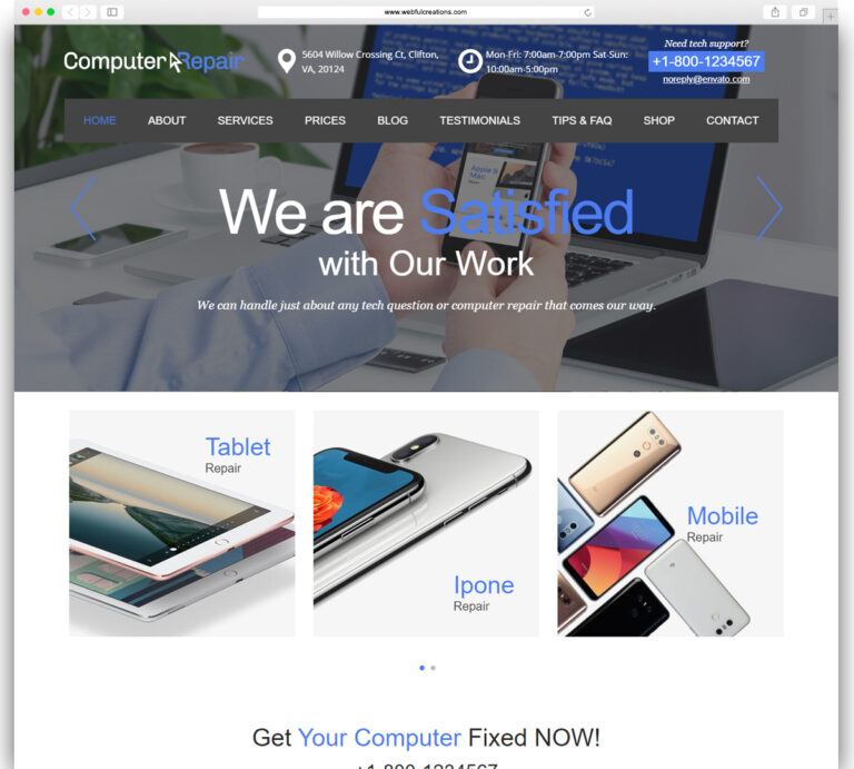 15+ Best Computer Repair WordPress Themes – Webful Creations Vision