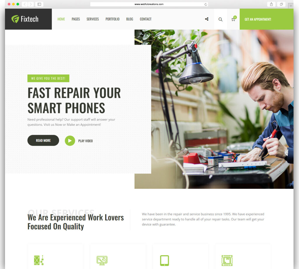 15+ Best Computer Repair WordPress Themes – Webful Creations Vision