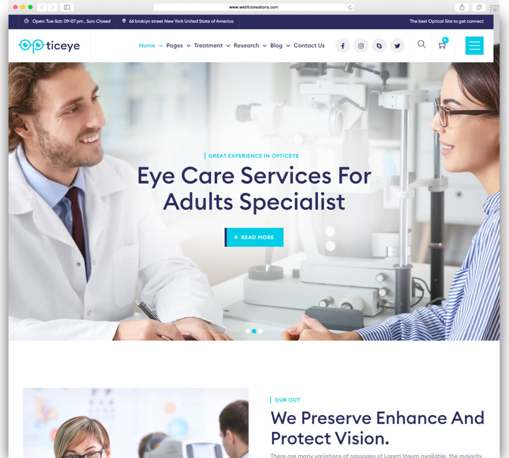 10+ Best Optometry WordPress Themes 2025 – Webful Creations Vision