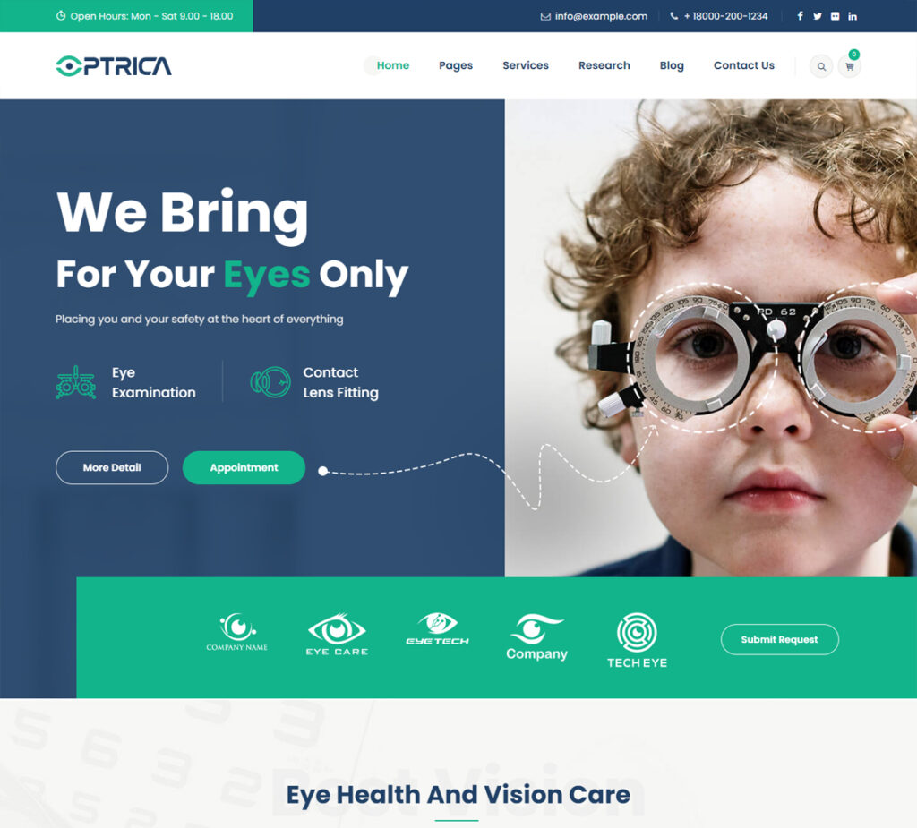 10+ Best Optometry WordPress Themes 2025 – Webful Creations Vision
