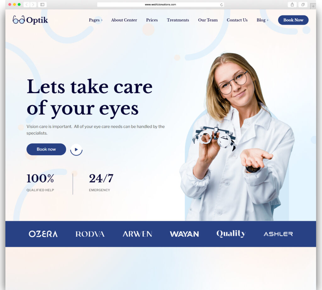 10+ Best Optometry WordPress Themes 2025 – Webful Creations Vision