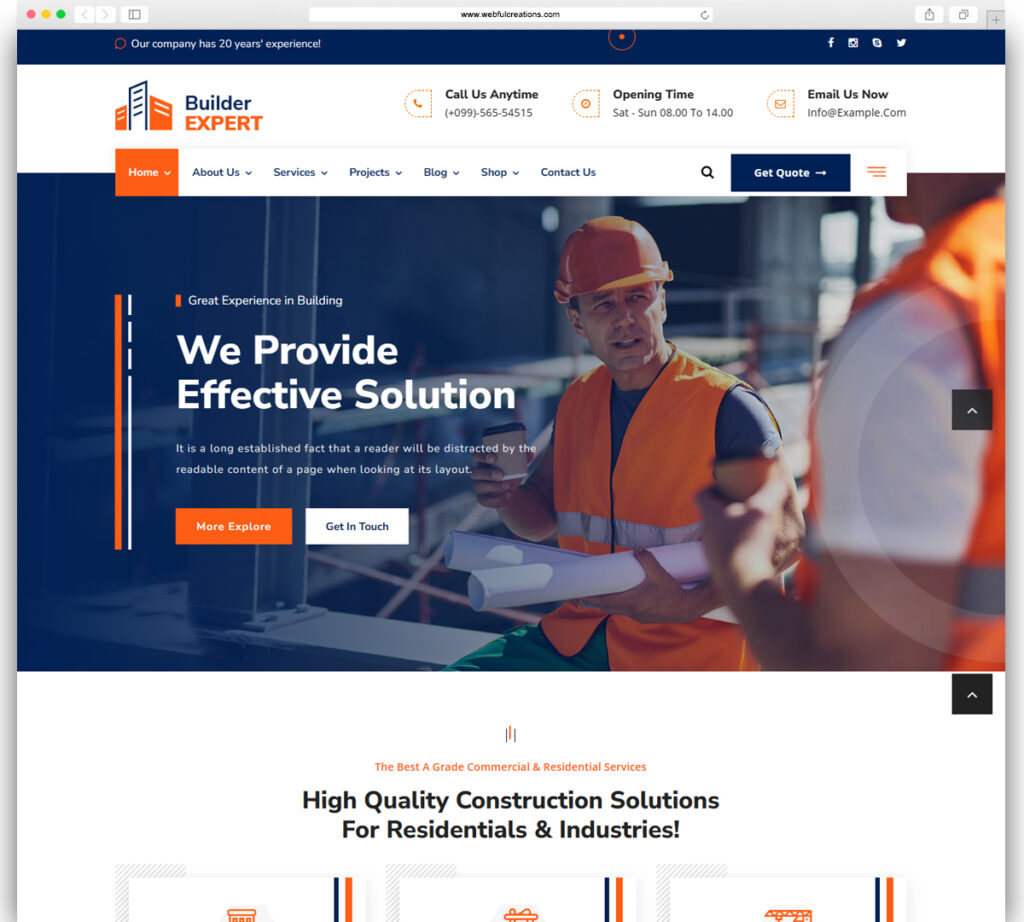 Best Construction WordPress themes – Webful Creations