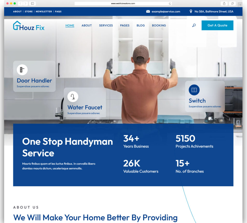 Best Plumbing WordPress Themes – Webful Creations Vision