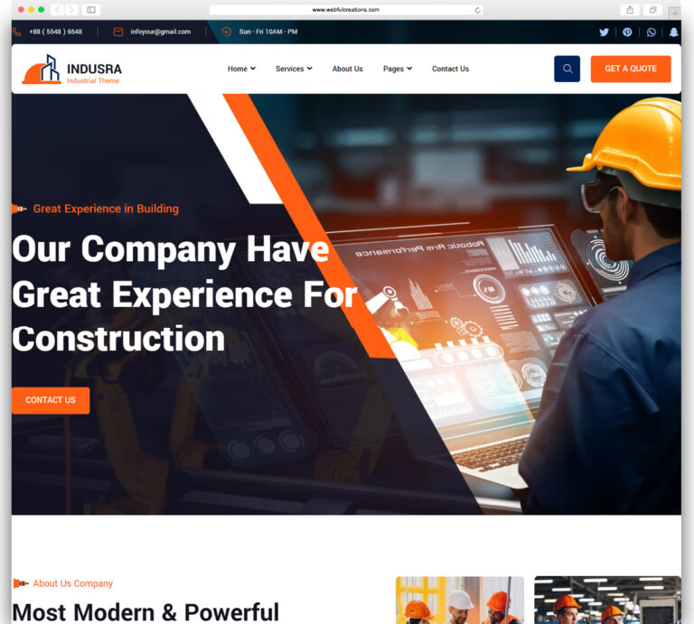 Best Construction WordPress themes – Webful Creations