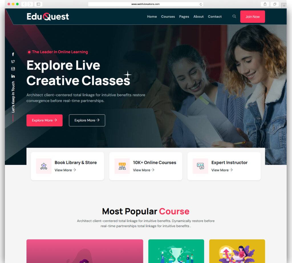 60+ Best Education WordPress Themes 2024 – Webful Creations Vision