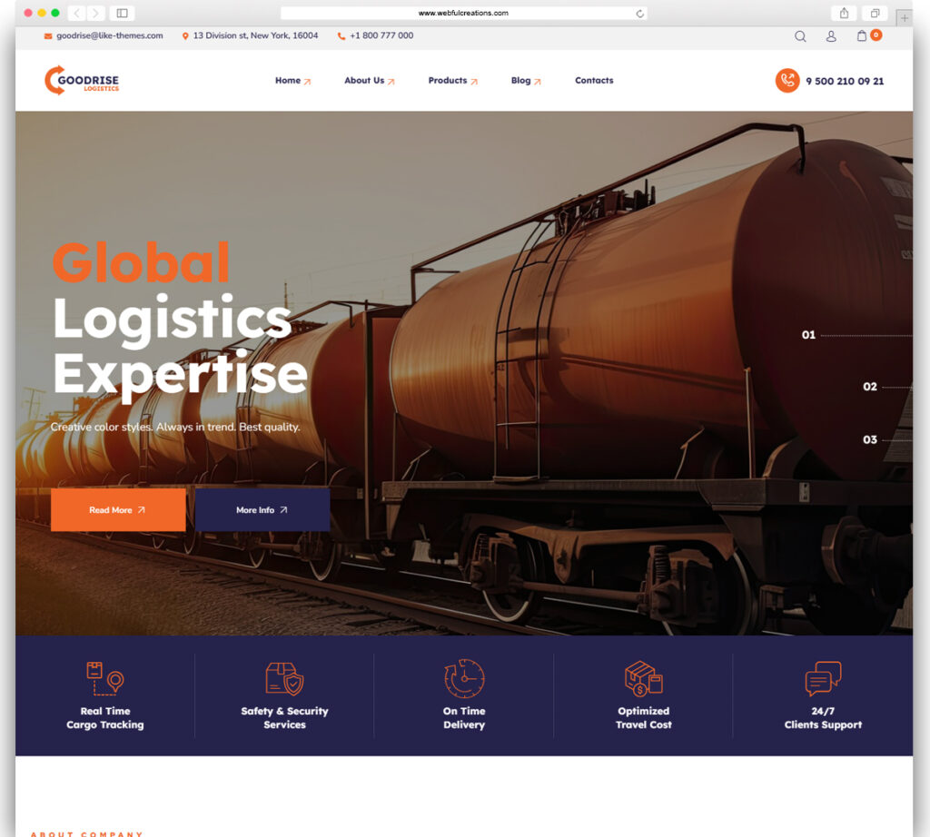 Best Transportation and Logistic WordPress Themes – Webful Creations