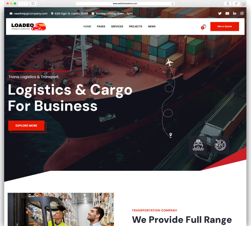 Best Transportation and Logistic WordPress Themes – Webful Creations