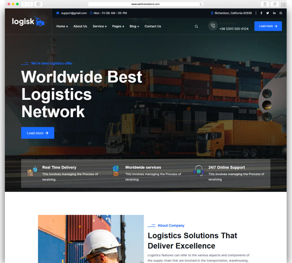 Best Transportation and Logistic WordPress Themes – Webful Creations