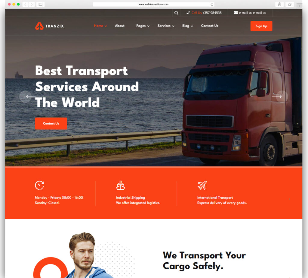 Best Transportation and Logistic WordPress Themes – Webful Creations