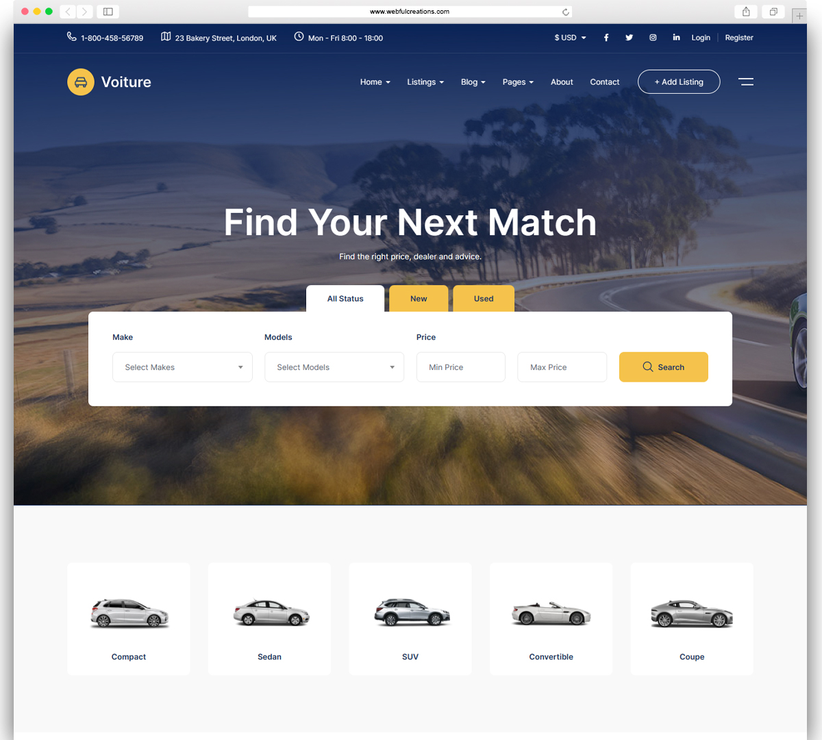 Voiture – Automotive & Car Dealer WordPress Theme - Webful Creations Vision