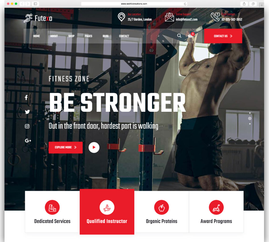 Futexo - Fitness & Gym WordPress Theme + RTL - Webful Creations Vision