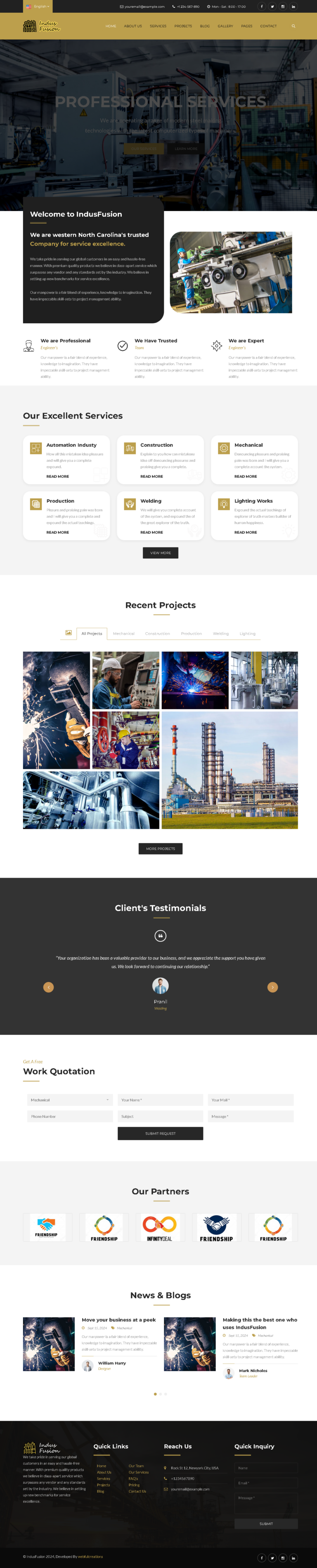 IndusFusion - Industrial HTML Template - Webful Creations Vision