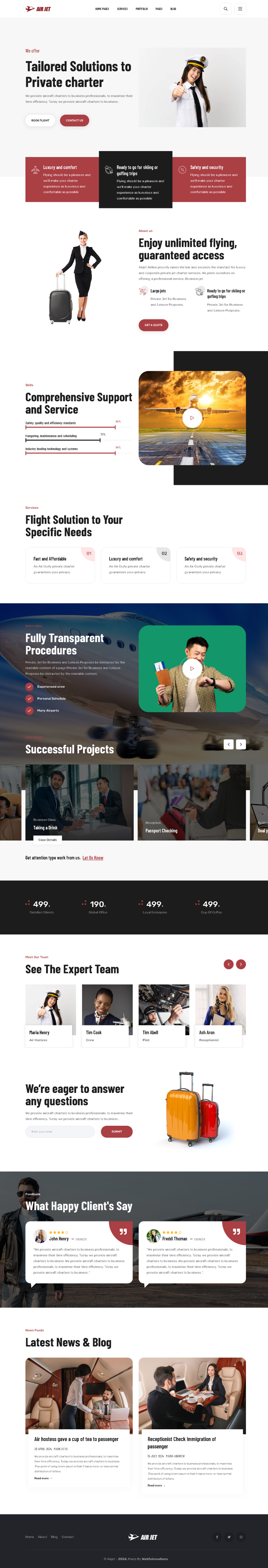 Airjet - Private Jet Website HTML Template - Webful Creations Vision