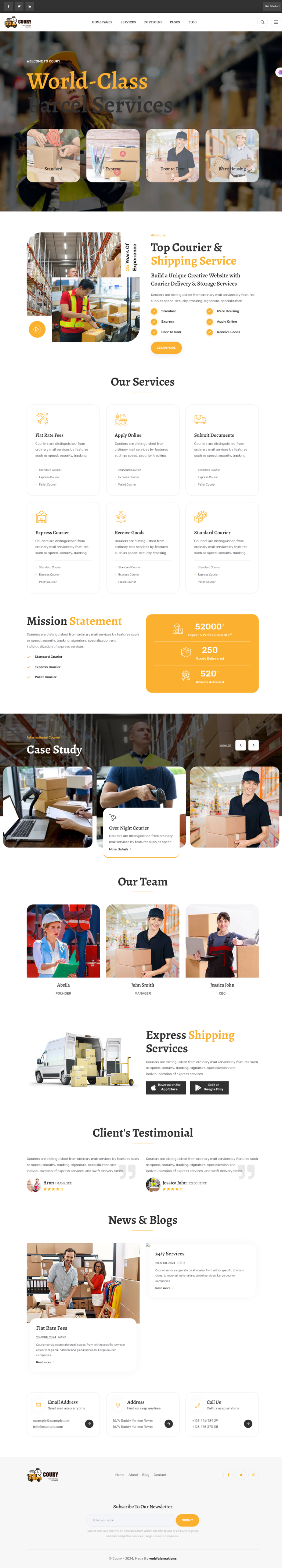 Coury - Courier HTML Website Template - Webful Creations Vision