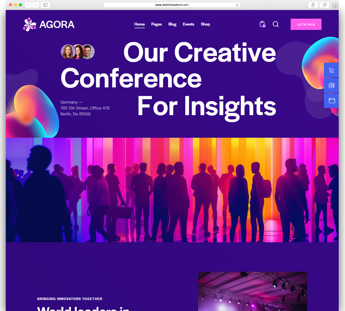 Agora — Event & Conference WordPress Theme - Webful Creations Vision