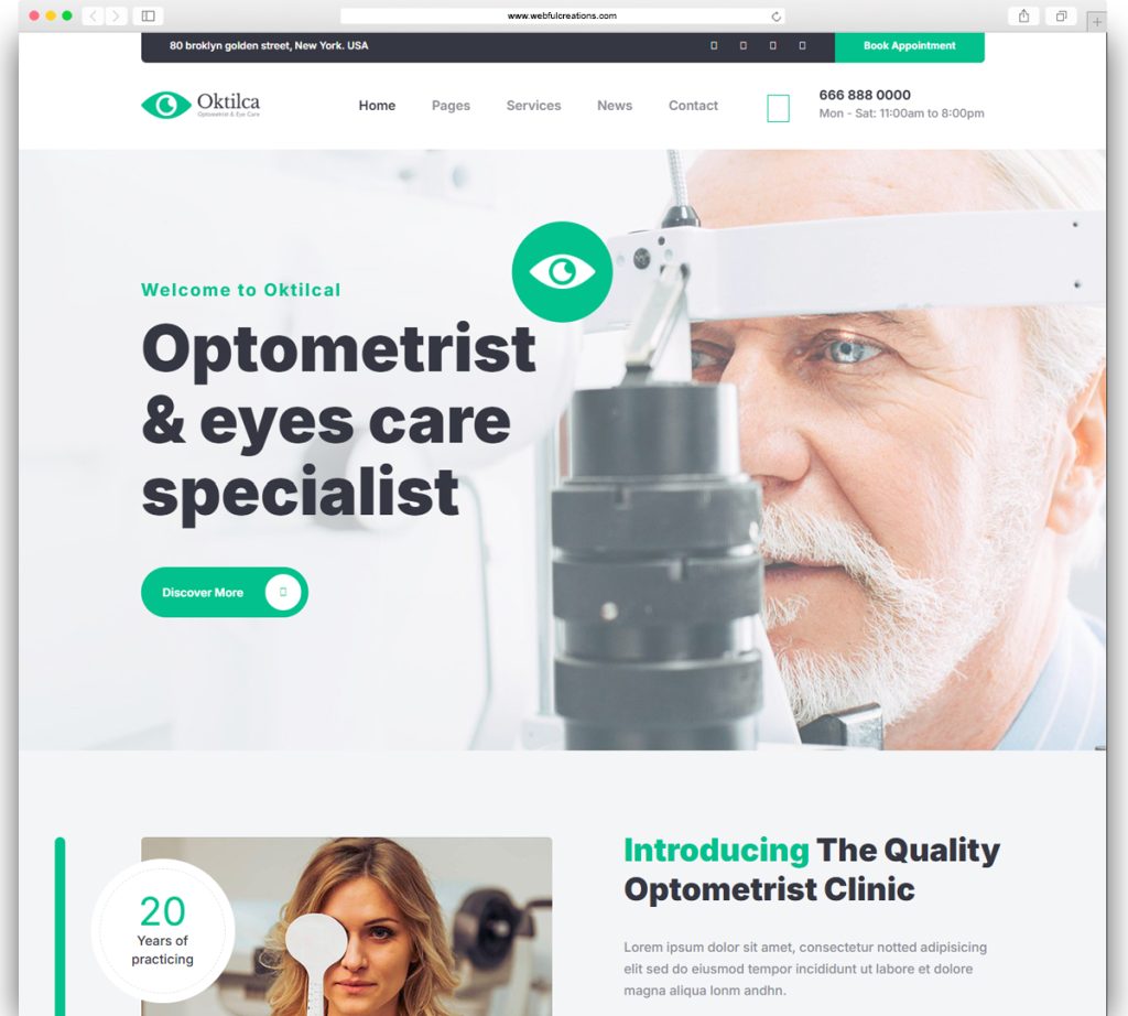 10+ Best Optometry WordPress Themes 2025 – Webful Creations Vision