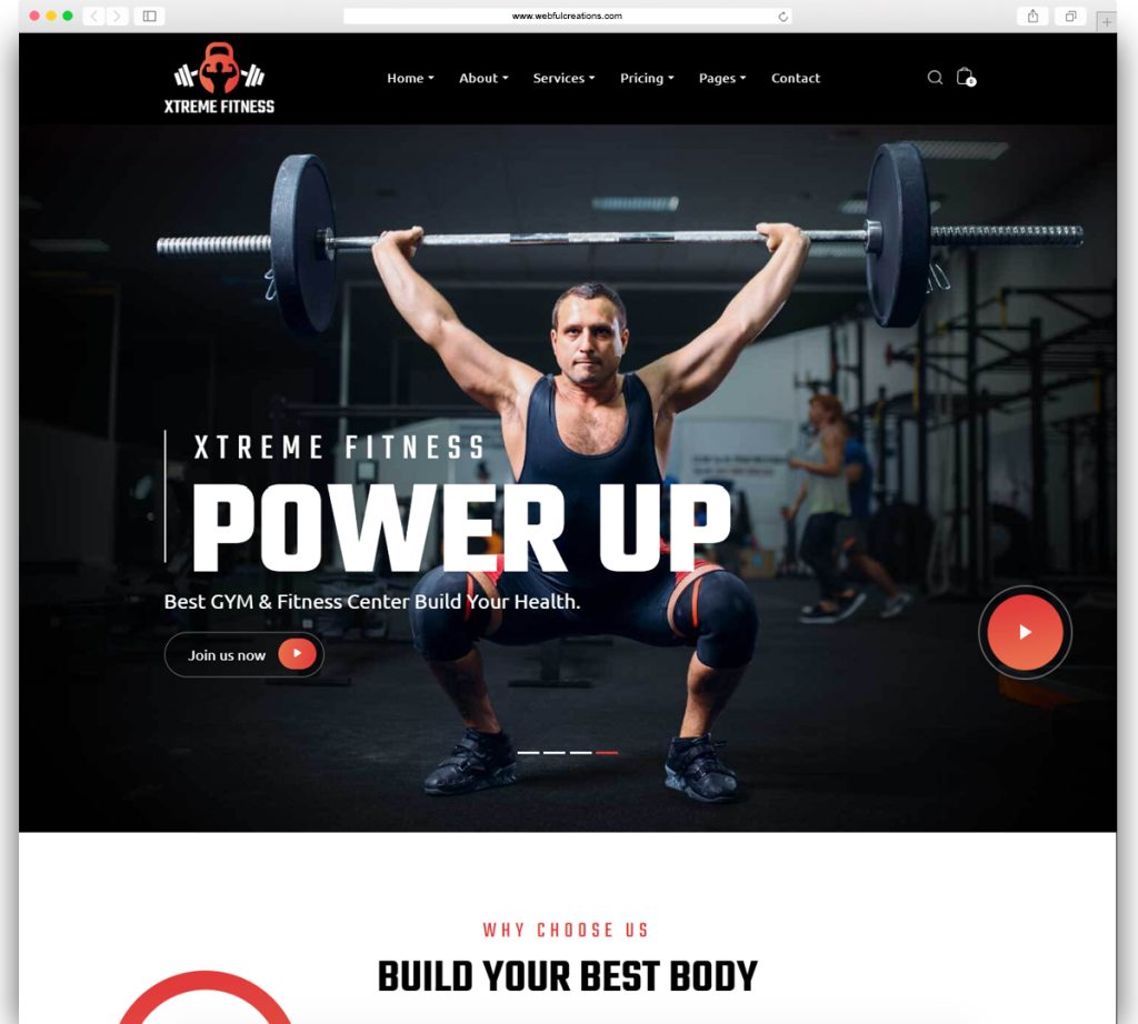 Xtreme Fitness | Gym & Fitness WordPress Theme - Webful Creations Vision