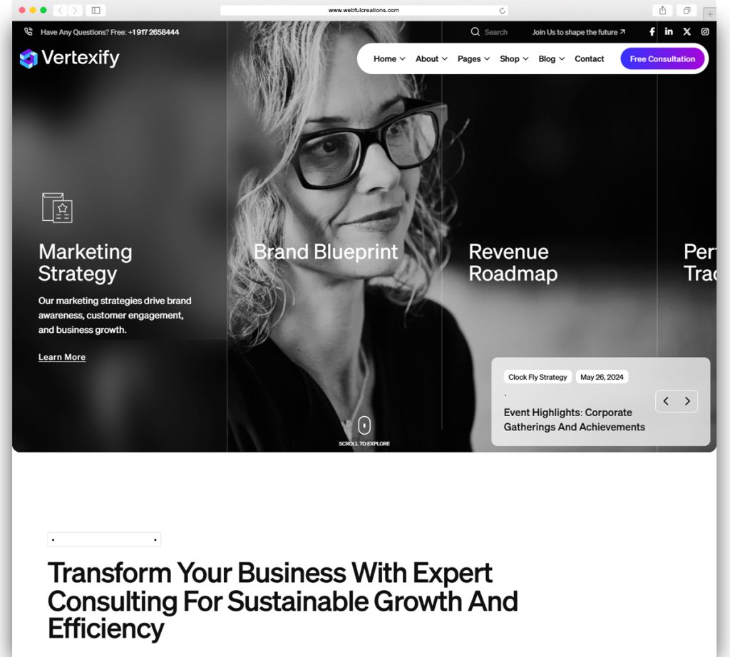 36+ Best Consulting WordPress Themes - Webful Creations Vision