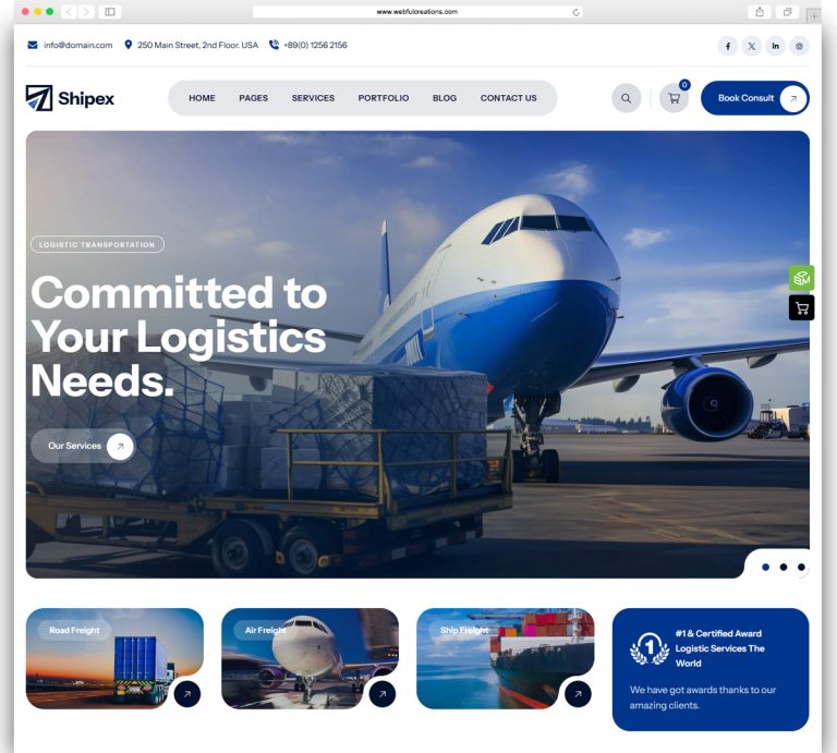 52+ Best Transportation and Logistic WordPress Themes – Webful Creations Vision