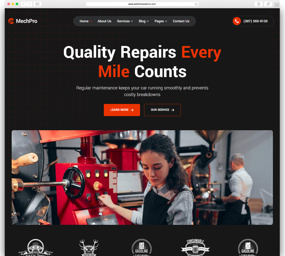 Mechpro – Car Service & Repair WordPress Theme - Webful Creations Vision